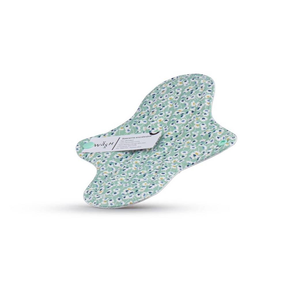 Normal Flow Washable Sanitary Napkin Pattern Blue Flowers