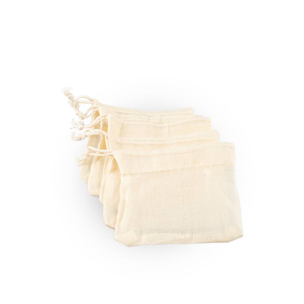 Lot de 5 sachets thé lavables en coton BIO