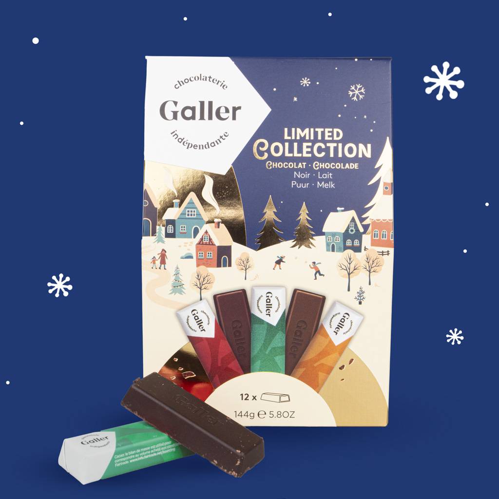 Boîte 12 mini bâtons chocolat - Edition Noël